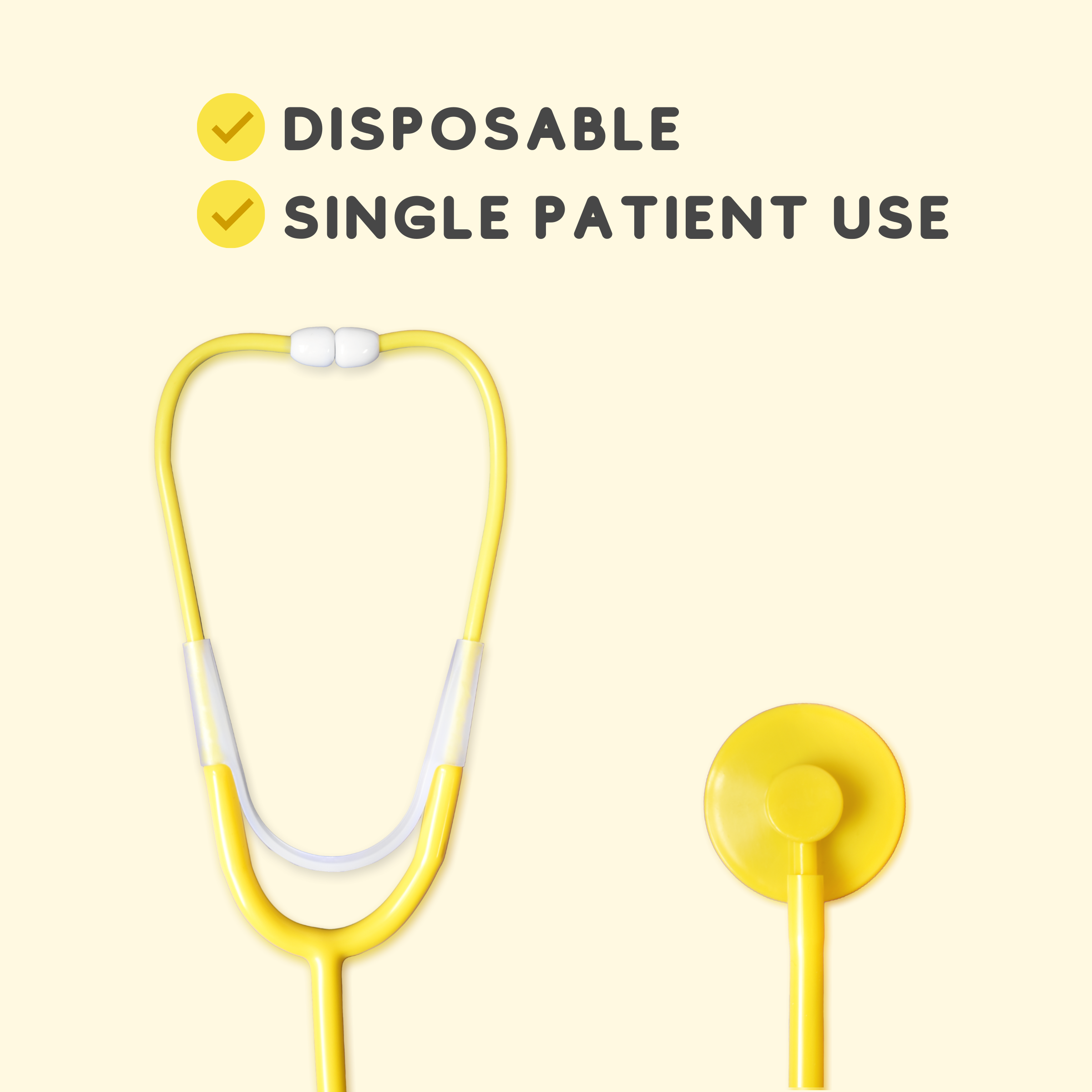 BV Medical Yellow Single Patient Use/Disposable Stethoscope 10 Pack
